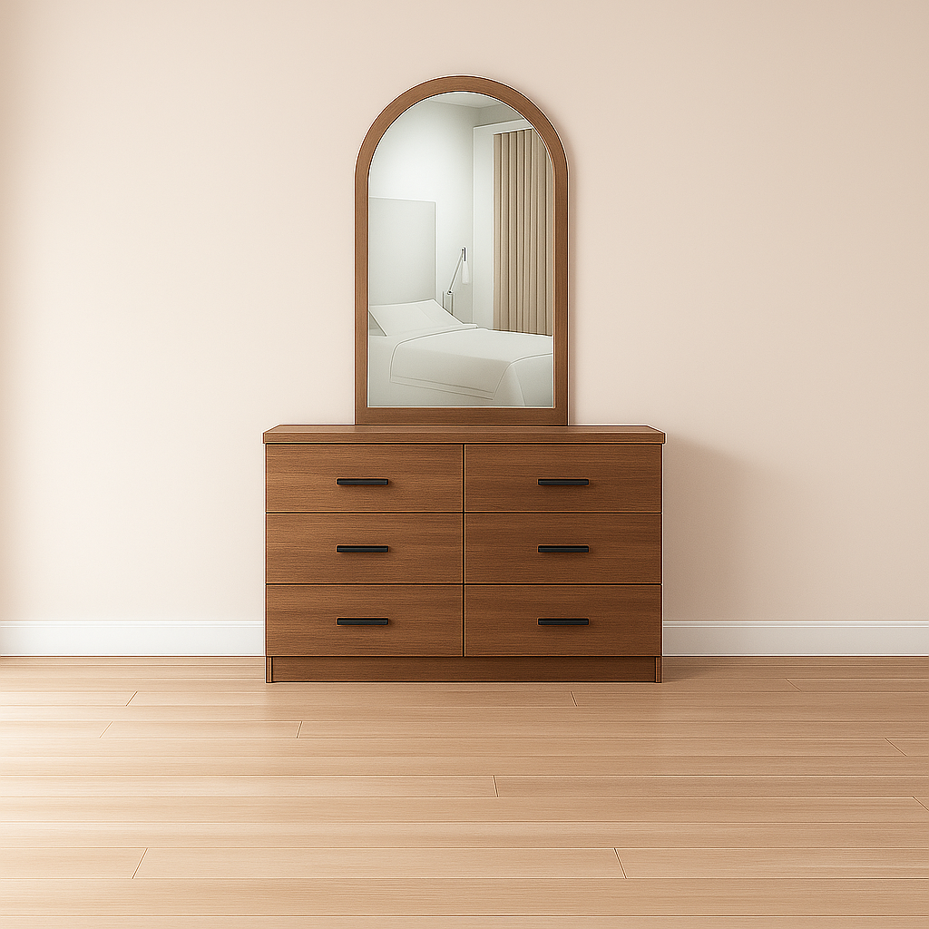 Ivessa 6 Drawers Dresser with Mirror – luxheaven
